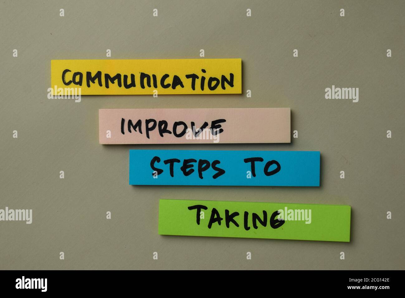 Communication Improve Steps To Taking write on sticky notes isolated on ...