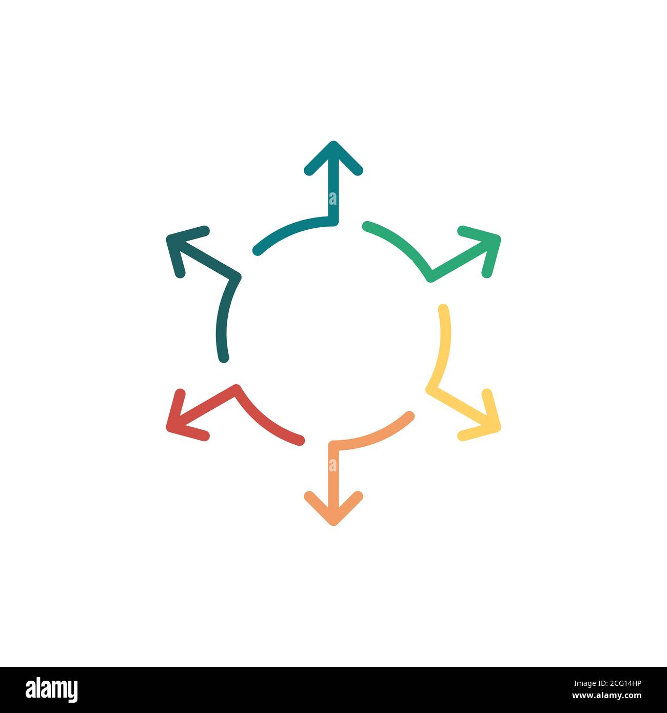 Infographic arrows. Grow expand spread your company idea influence ...