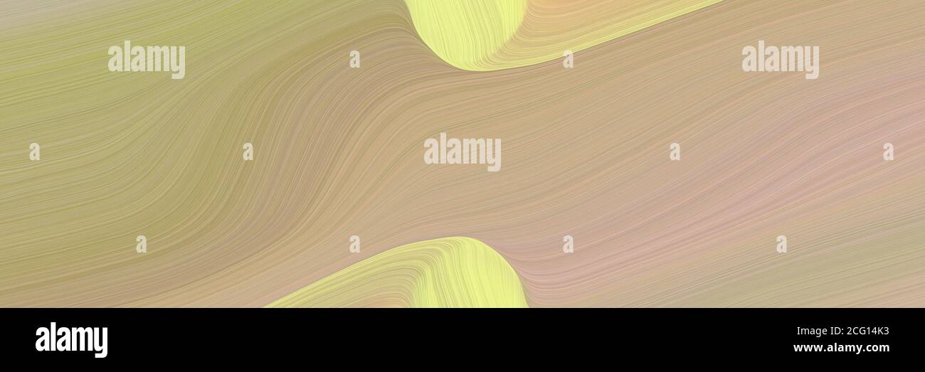 abstract flowing designed horizontal banner with tan, khaki and dark ...