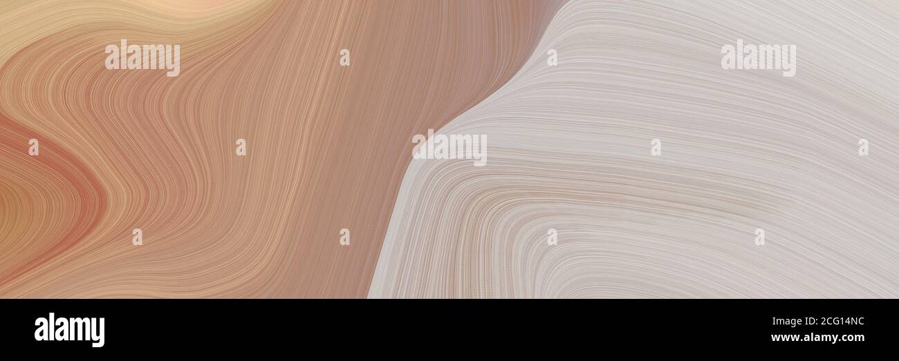 abstract decorative horizontal banner with rosy brown, pastel gray and ...