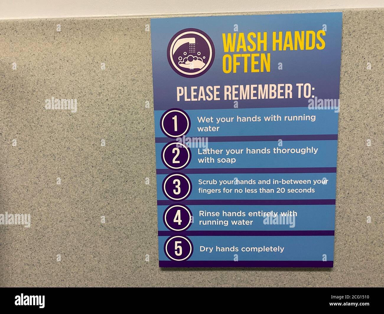 Orlando, FL/USA - 6/19/20: A sign telling people how to wash their ...