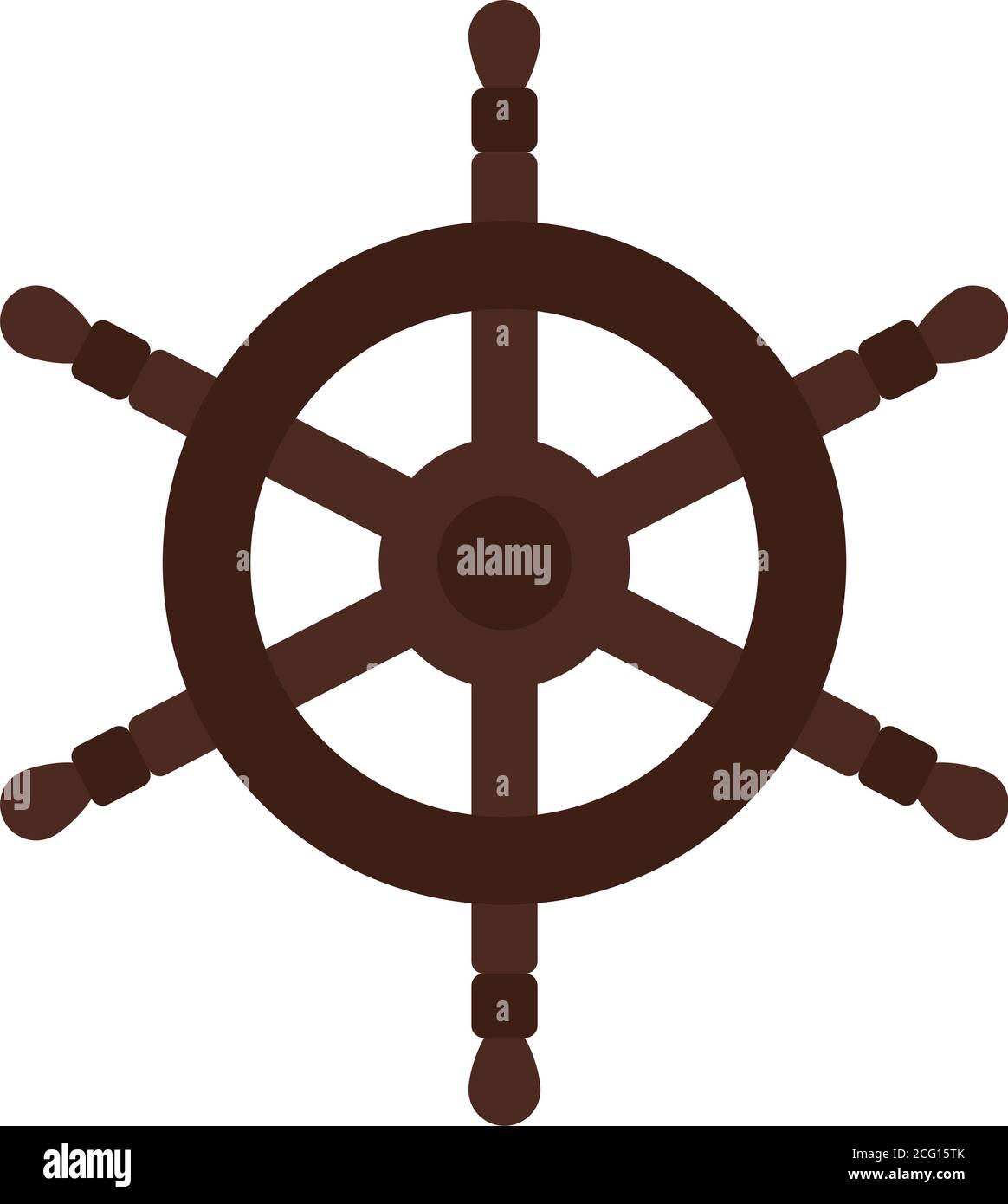 ship wheel icon over white background, flat style, vector illustration ...