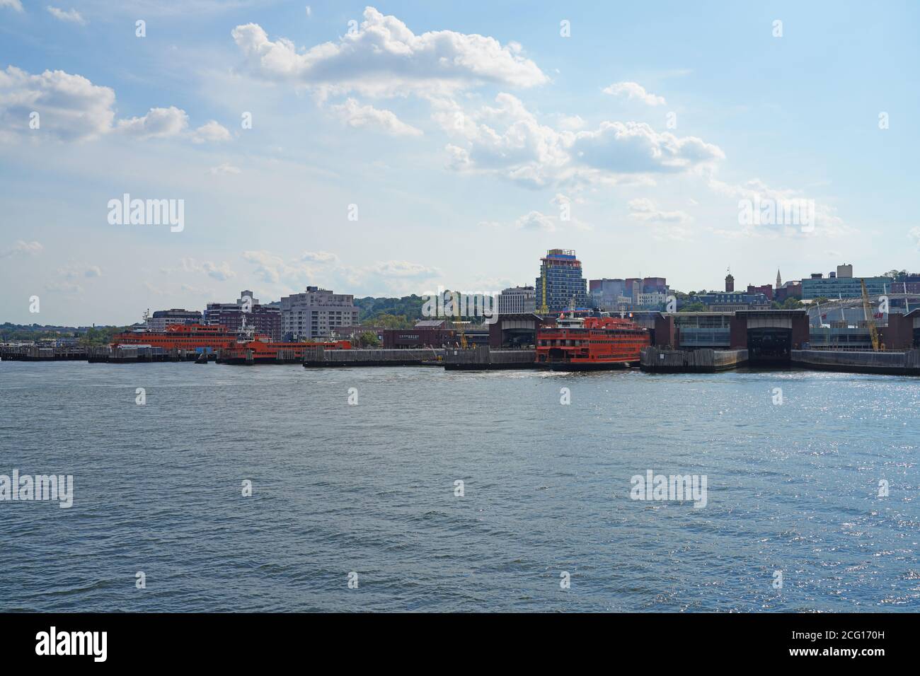 NEW YORK CITY, NY -22 AUG 2020- View of the St George Terminal of the ...