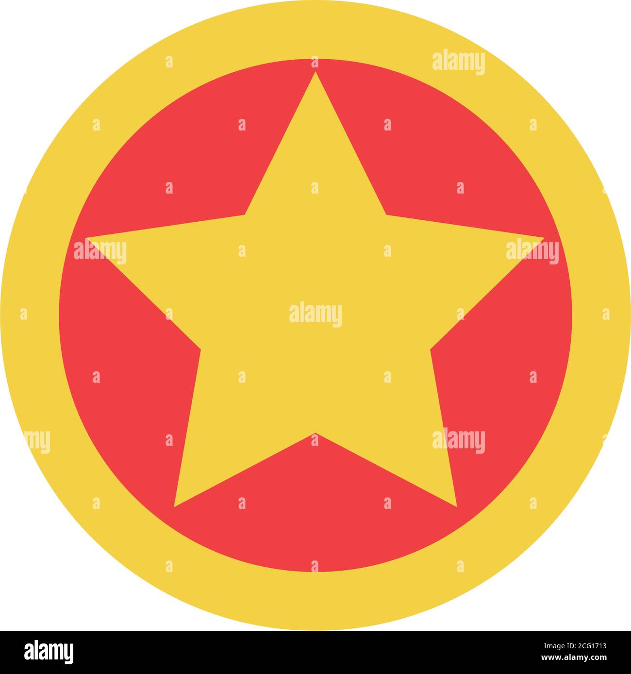 round with star icon over white background, flat style, vector ...