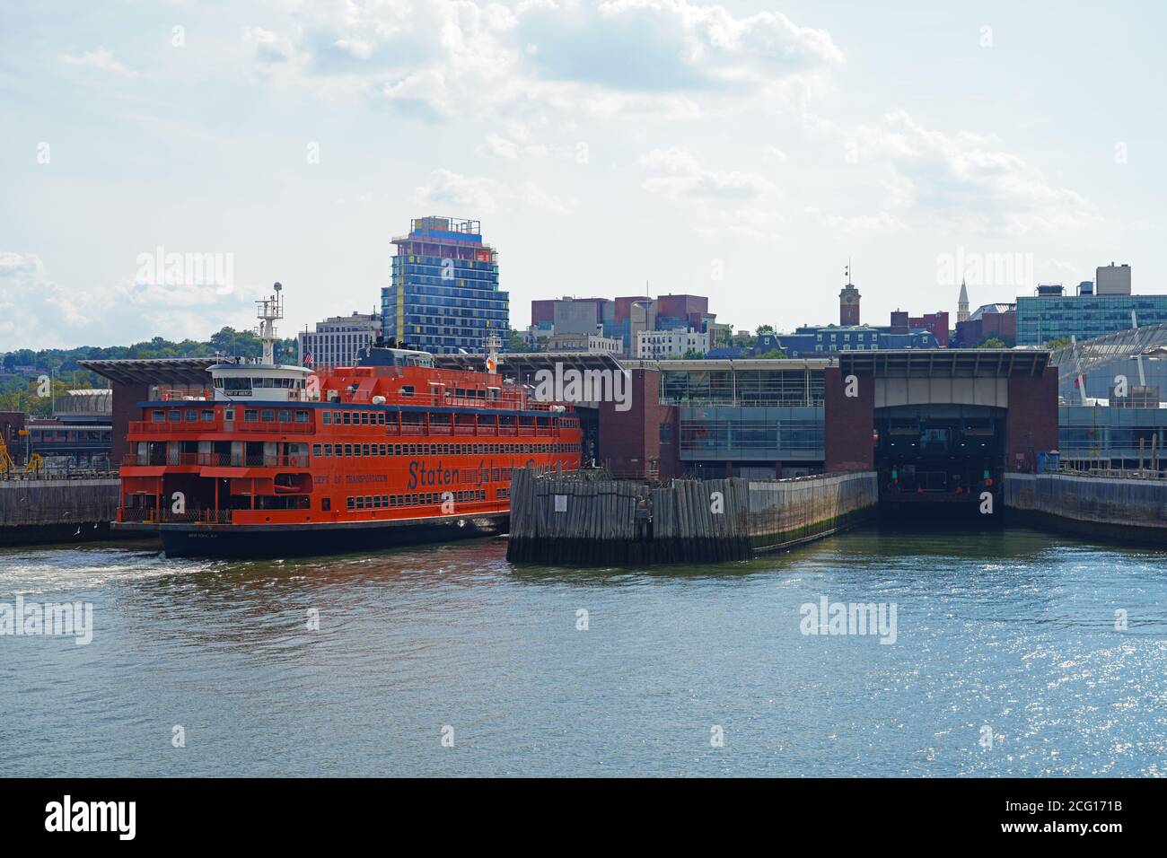 NEW YORK CITY, NY -22 AUG 2020- View of the St George Terminal of the ...