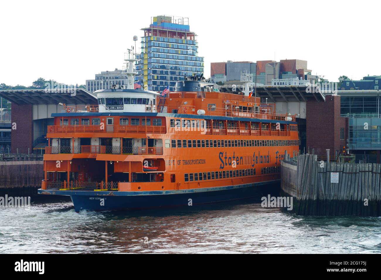NEW YORK CITY, NY -22 AUG 2020- View of the St George Terminal of the ...