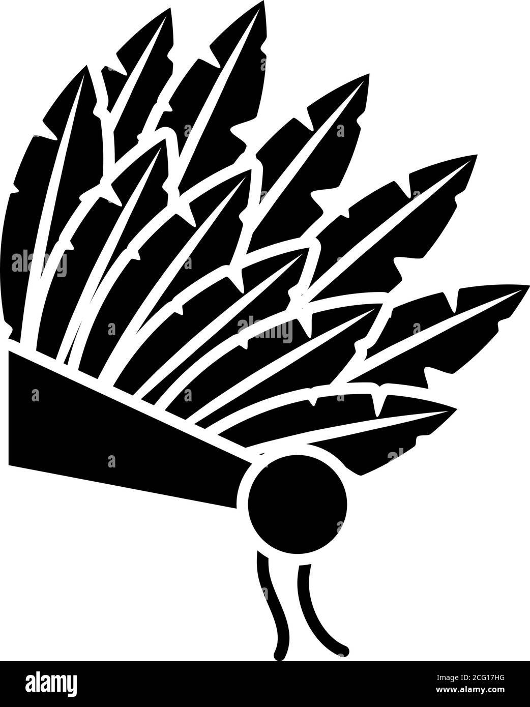 native indian hat icon over white background, silhouette style, vector ...