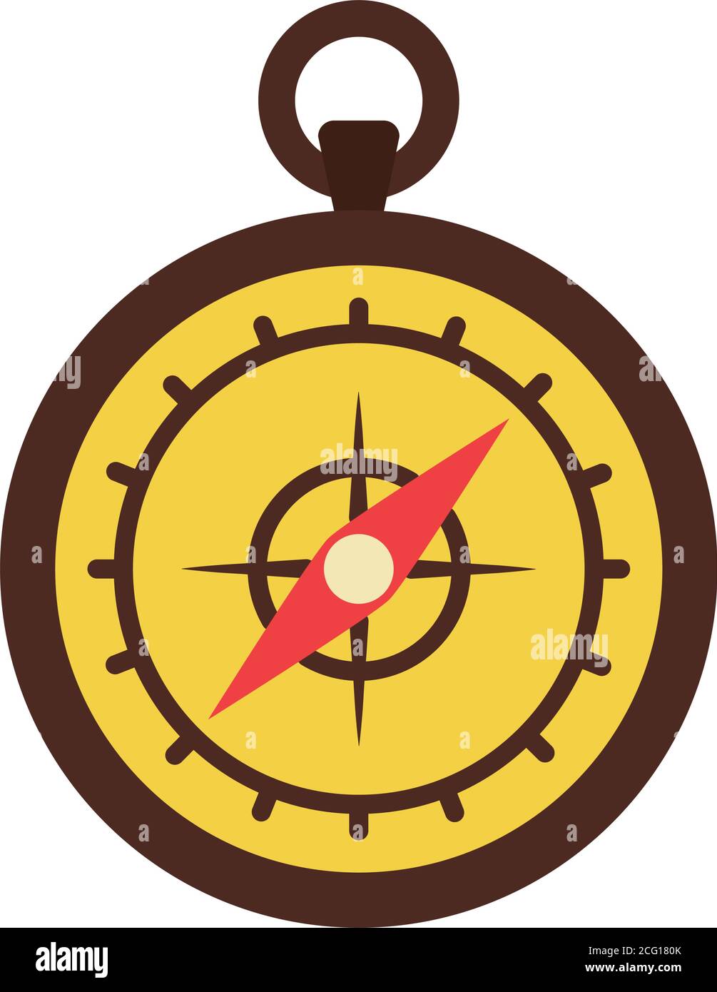 old compass icon over white background, flat style, vector illustration ...