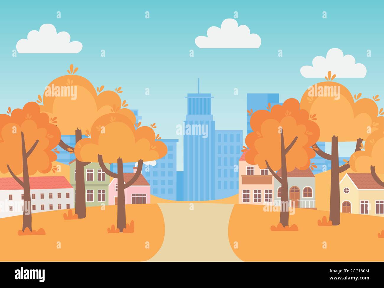 Suburban pathway Stock Vector Images - Alamy