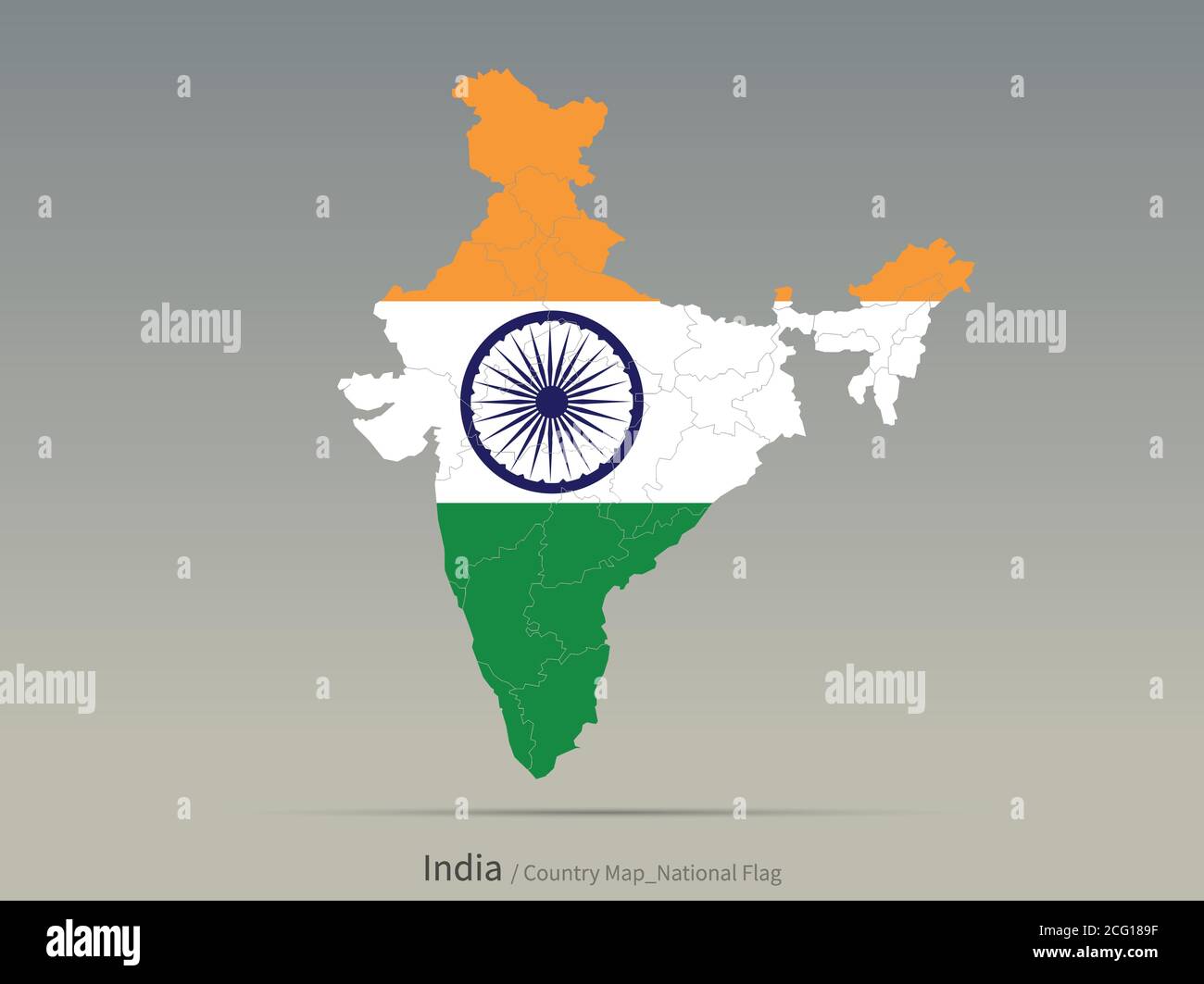 India map with states hi-res stock photography and images - Alamy