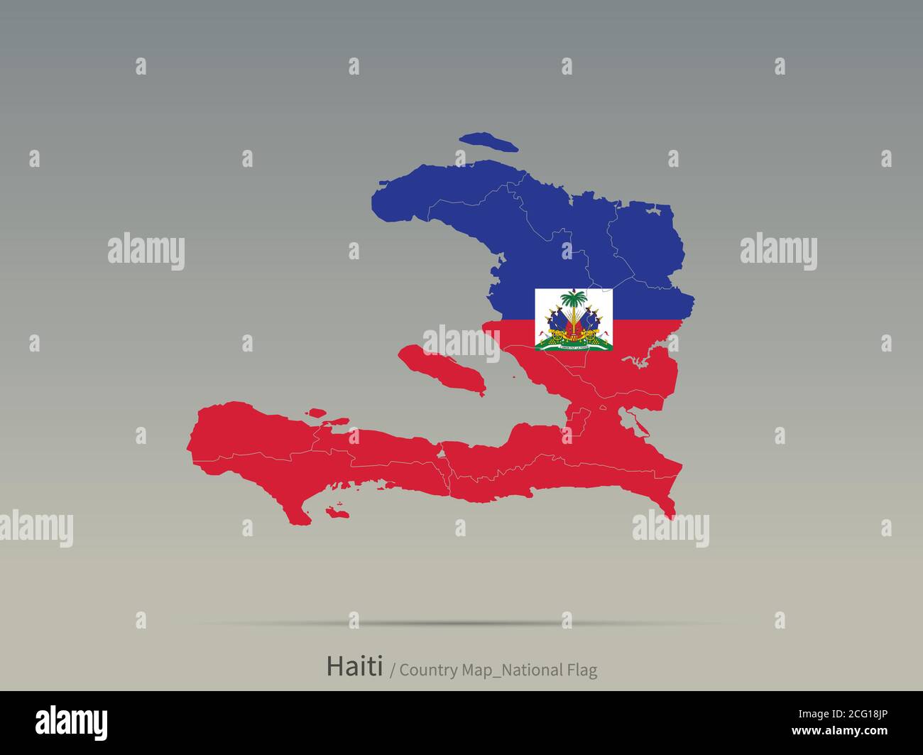 Haiti Flag Isolated on Map. Central american countries map and flag Stock Vector Image & Art - Alamy