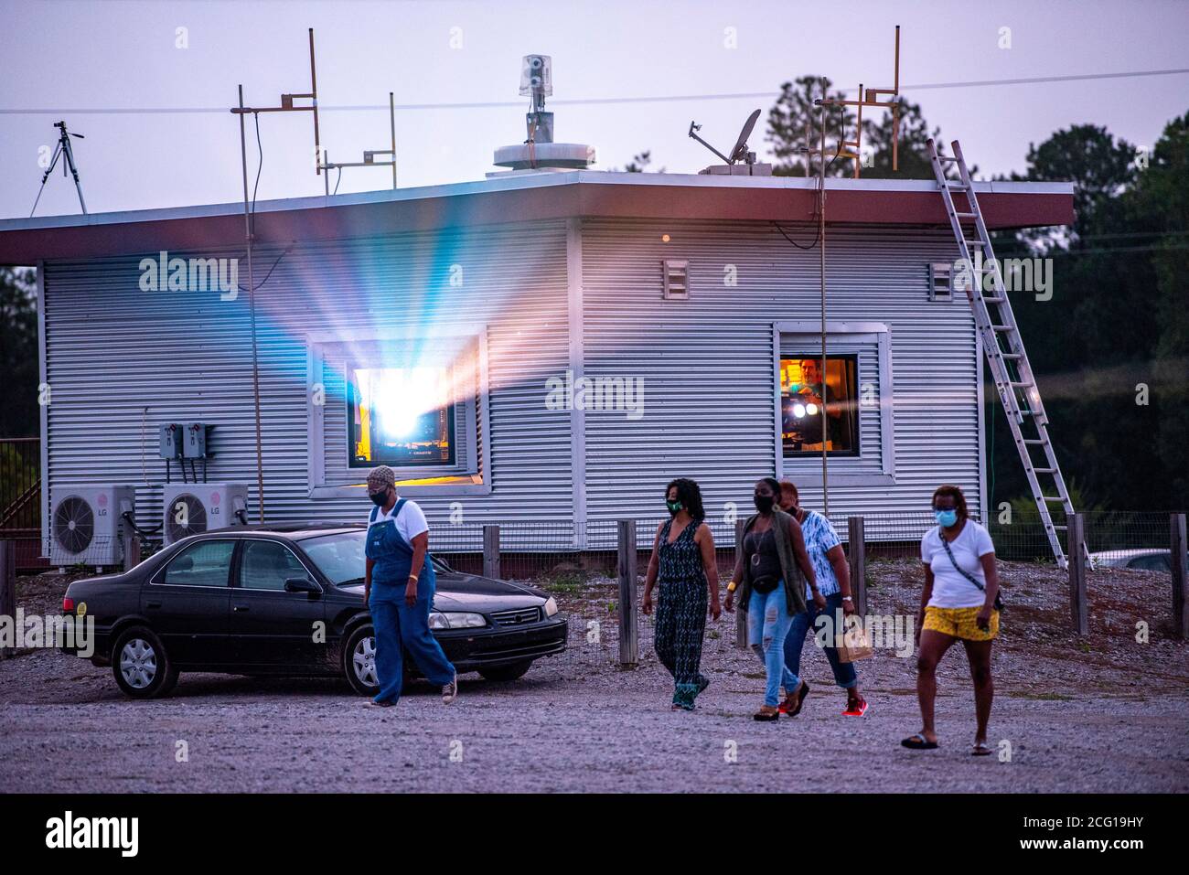 Projection building at a Drive-in Theater Stock Photo - Alamy