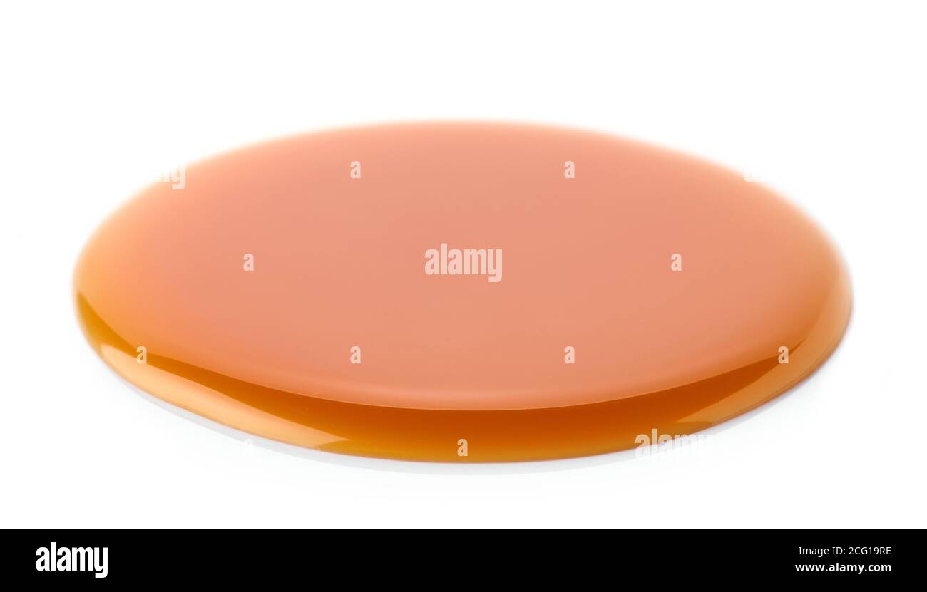 melted caramel drop isolated on white background, selective focus Stock ...