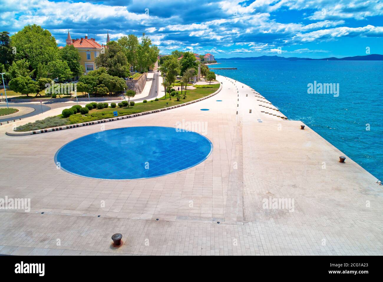 Zadar. Town of Zadar famous tourist attractions aerial view, Dalmatia ...