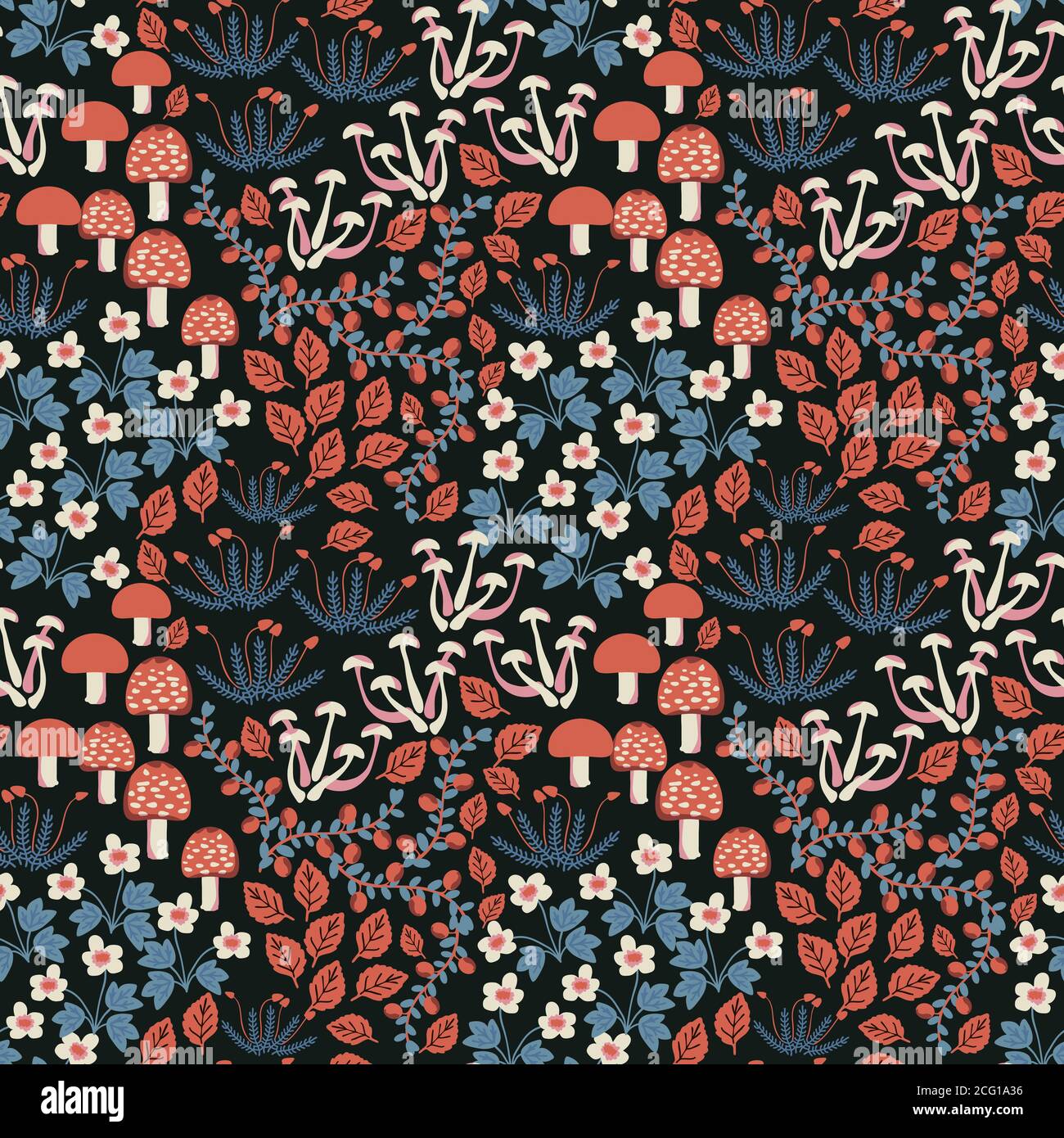 Seamless fall forest vector pattern Stock Vector Image & Art - Alamy