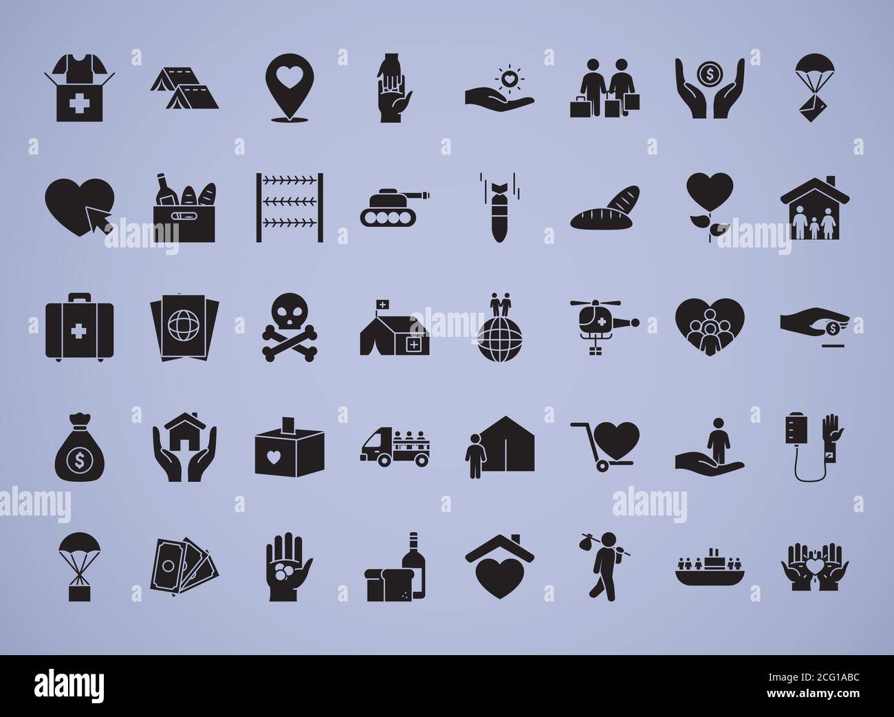 refugee people icon set over white background, silhouette style, vector ...