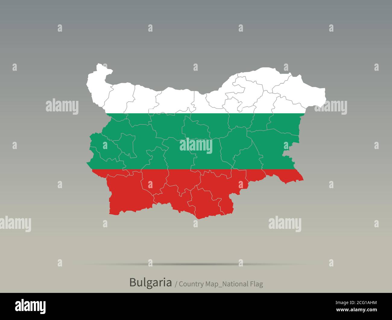 Bulgaria Flag Isolated on Map. European countries map and flag Stock ...