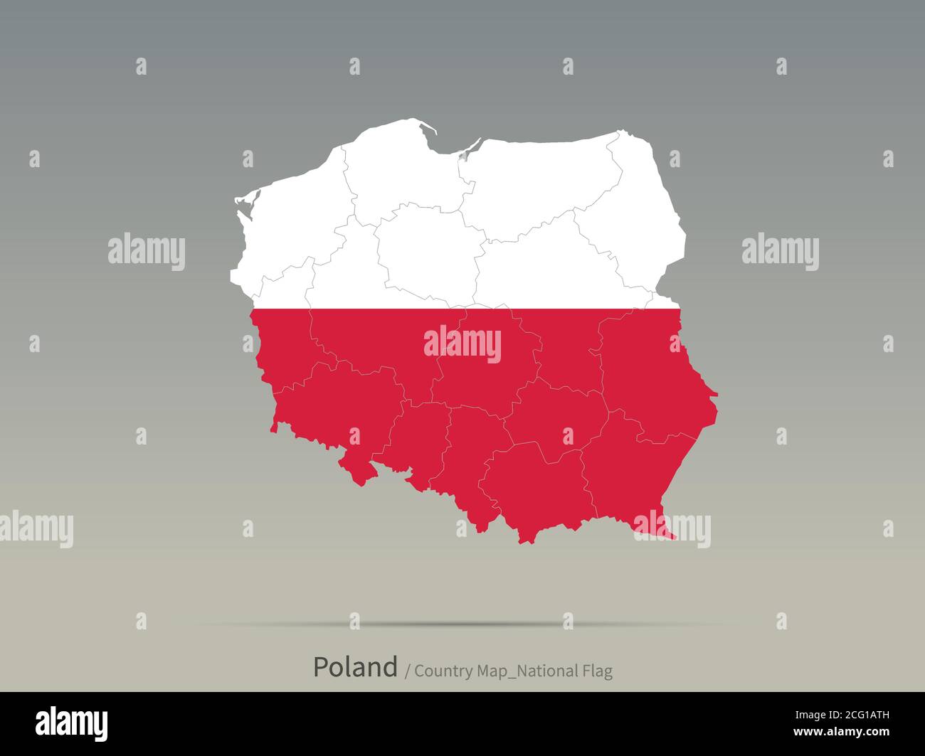 Poland Flag Isolated on Map. European countries map and flag Stock ...