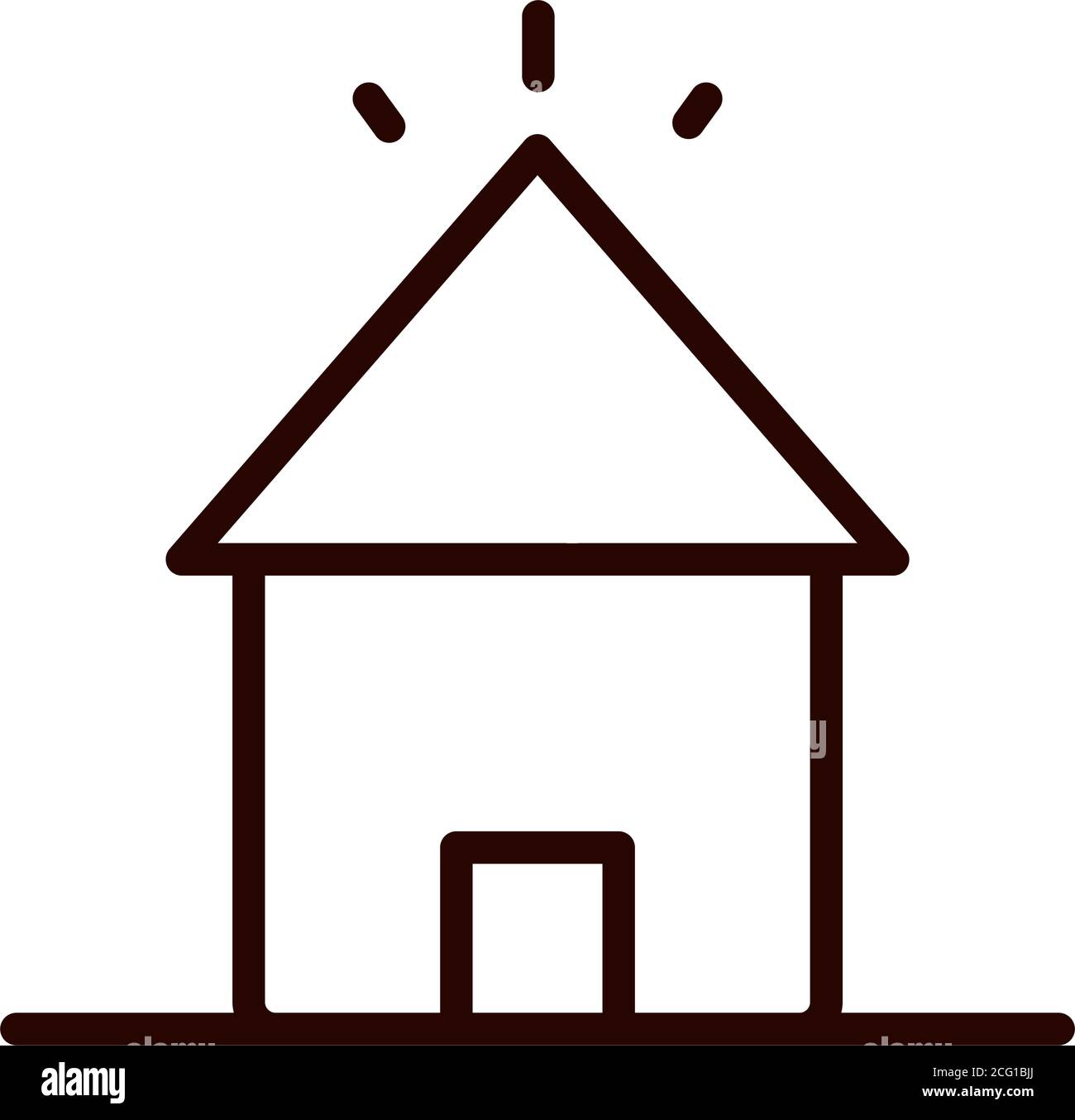 house home facade exterior line icon vector illustration isolated ...
