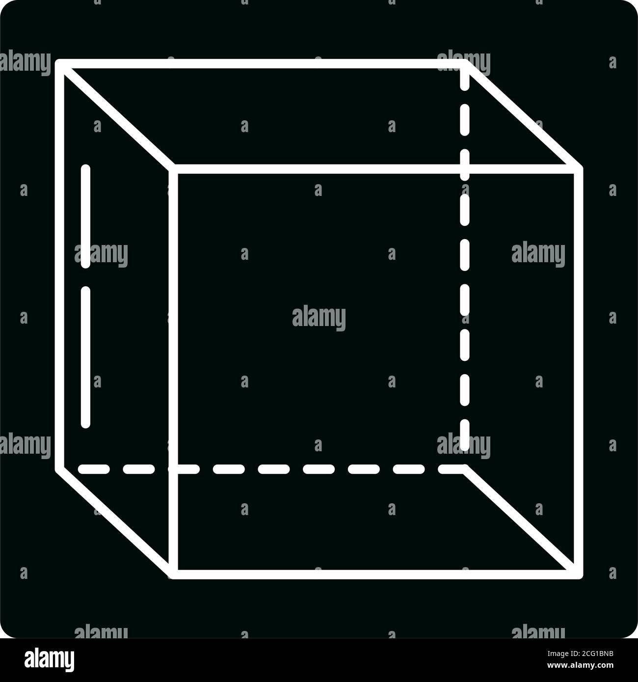 cube geometry perspective isometric block and line icon vector ...