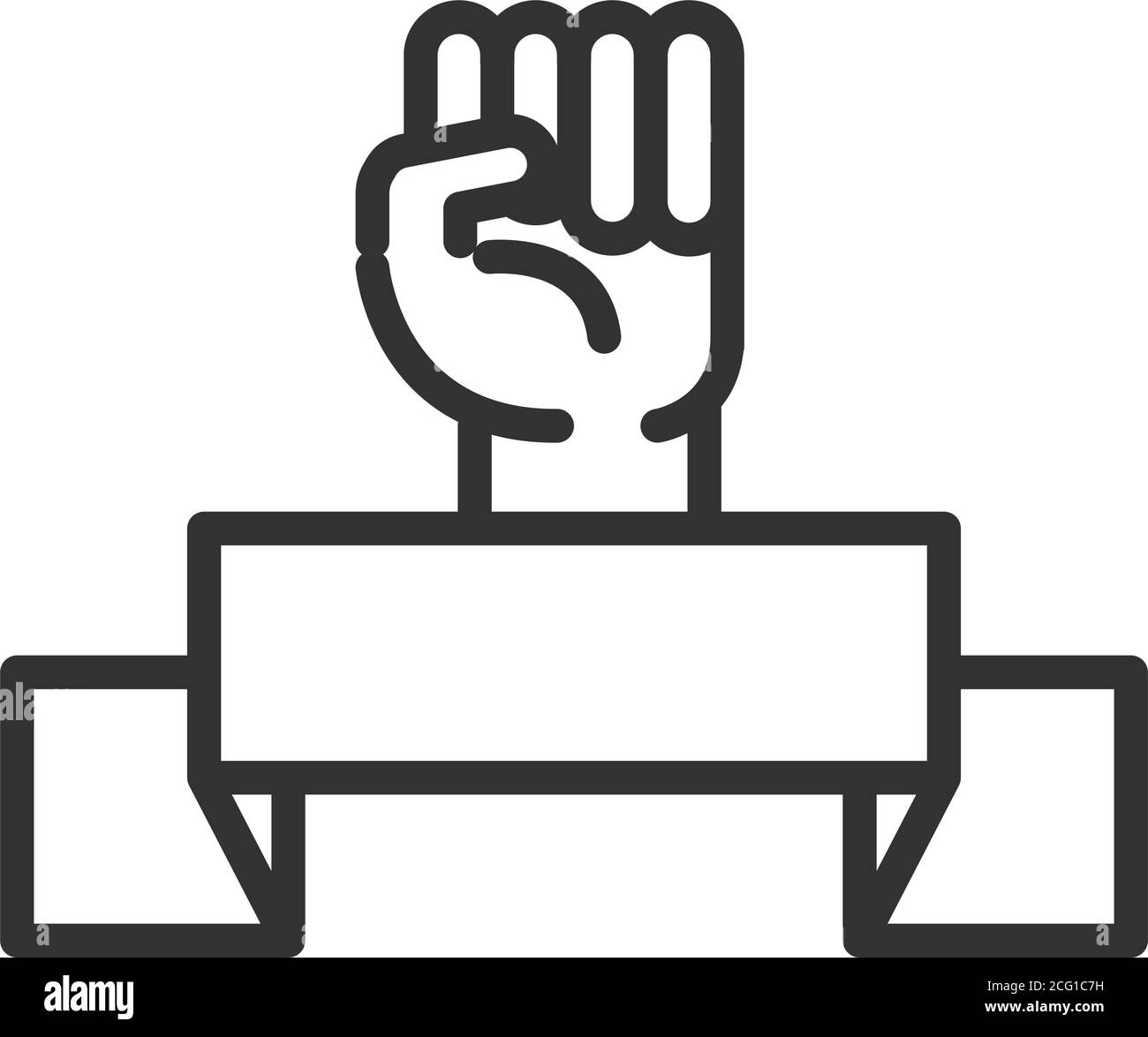 feminism movement icon, raised hand emblem power, female rights ...