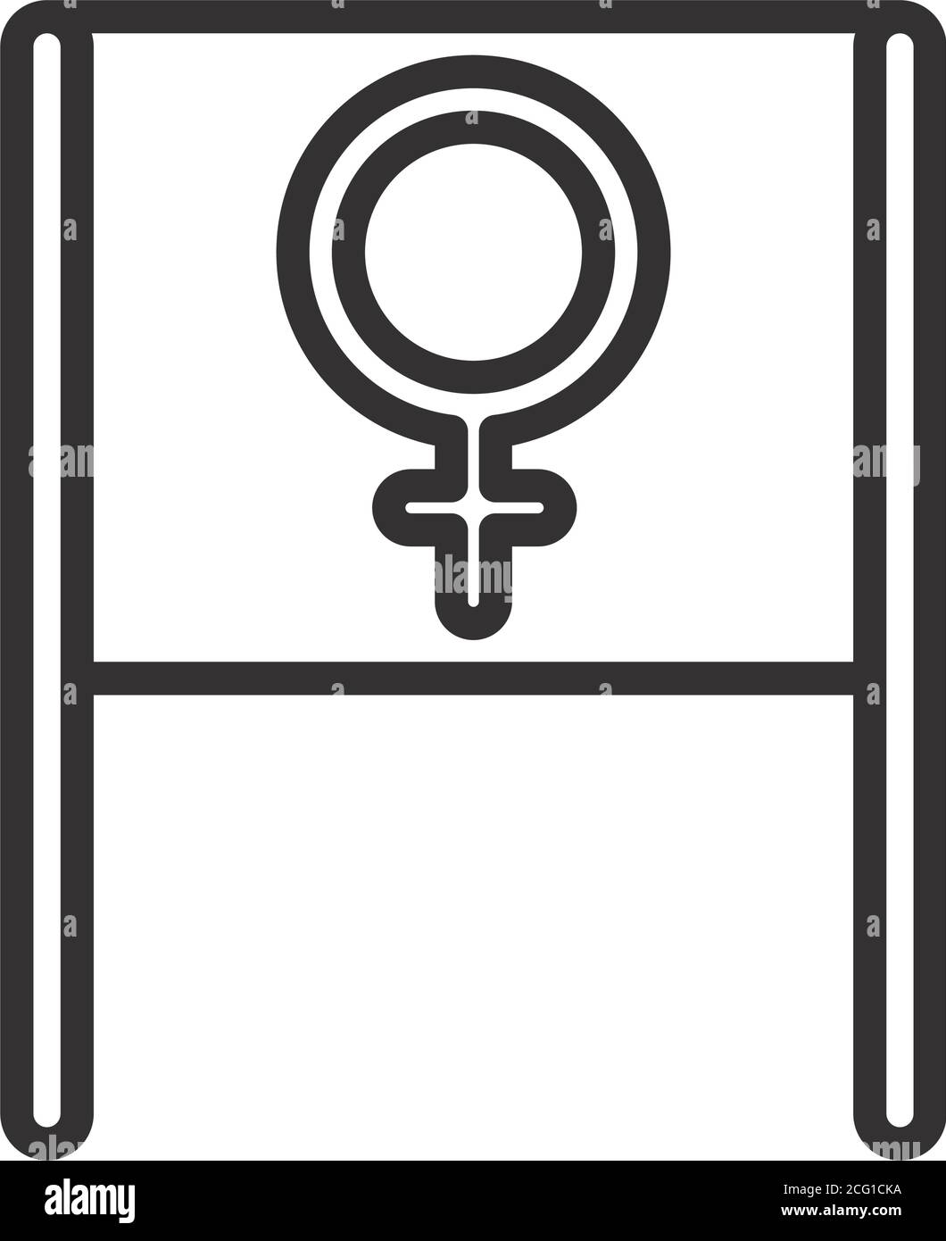 feminism movement icon, gender sign in placard, female rights pictogram ...