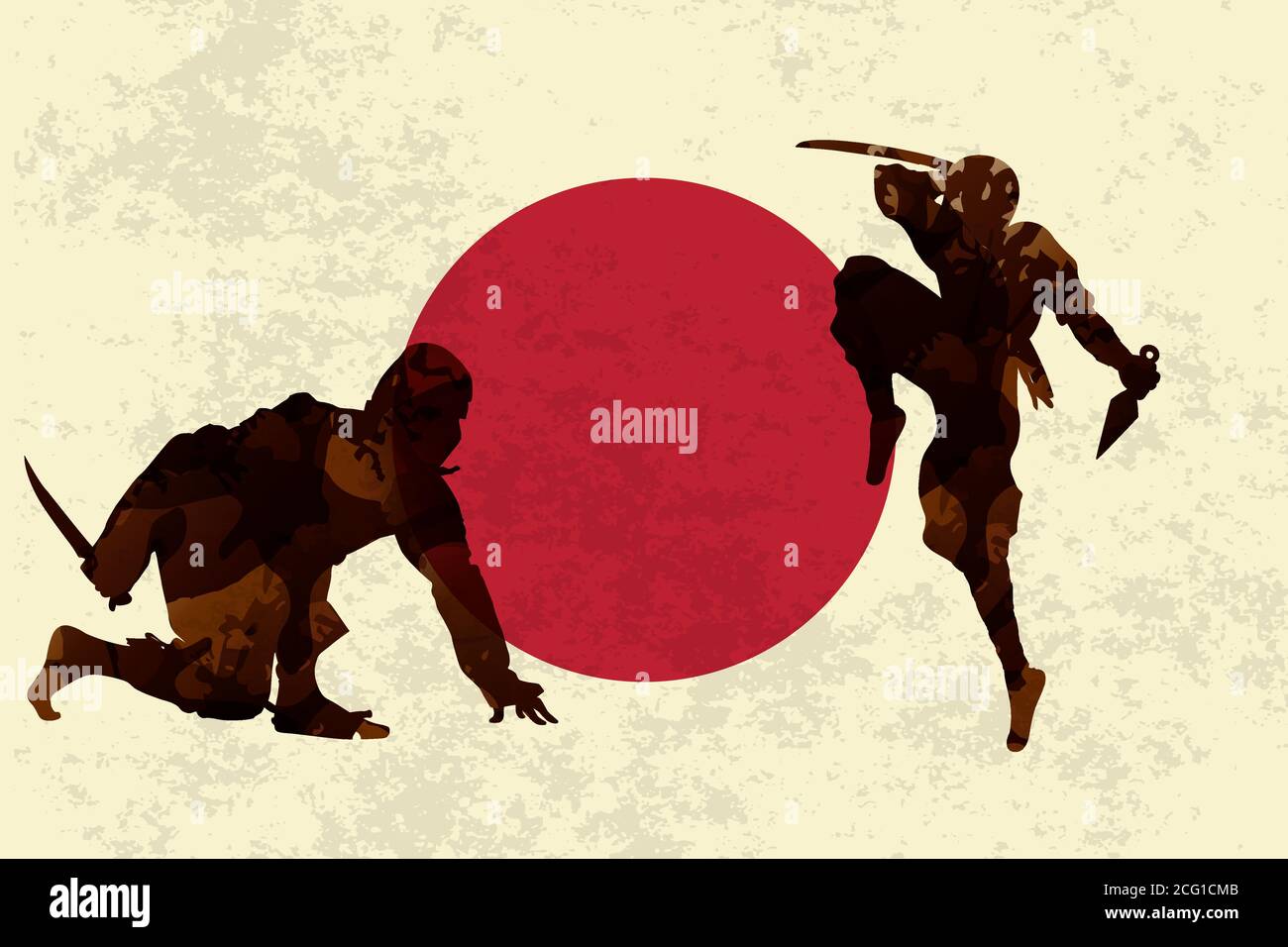 Ancient Japanese Assassin, Ninja, Duel Stock Vector Image & Art - Alamy