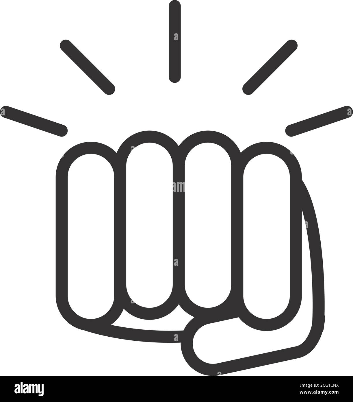 feminism movement icon, strong hand, female rights pictogram line style ...