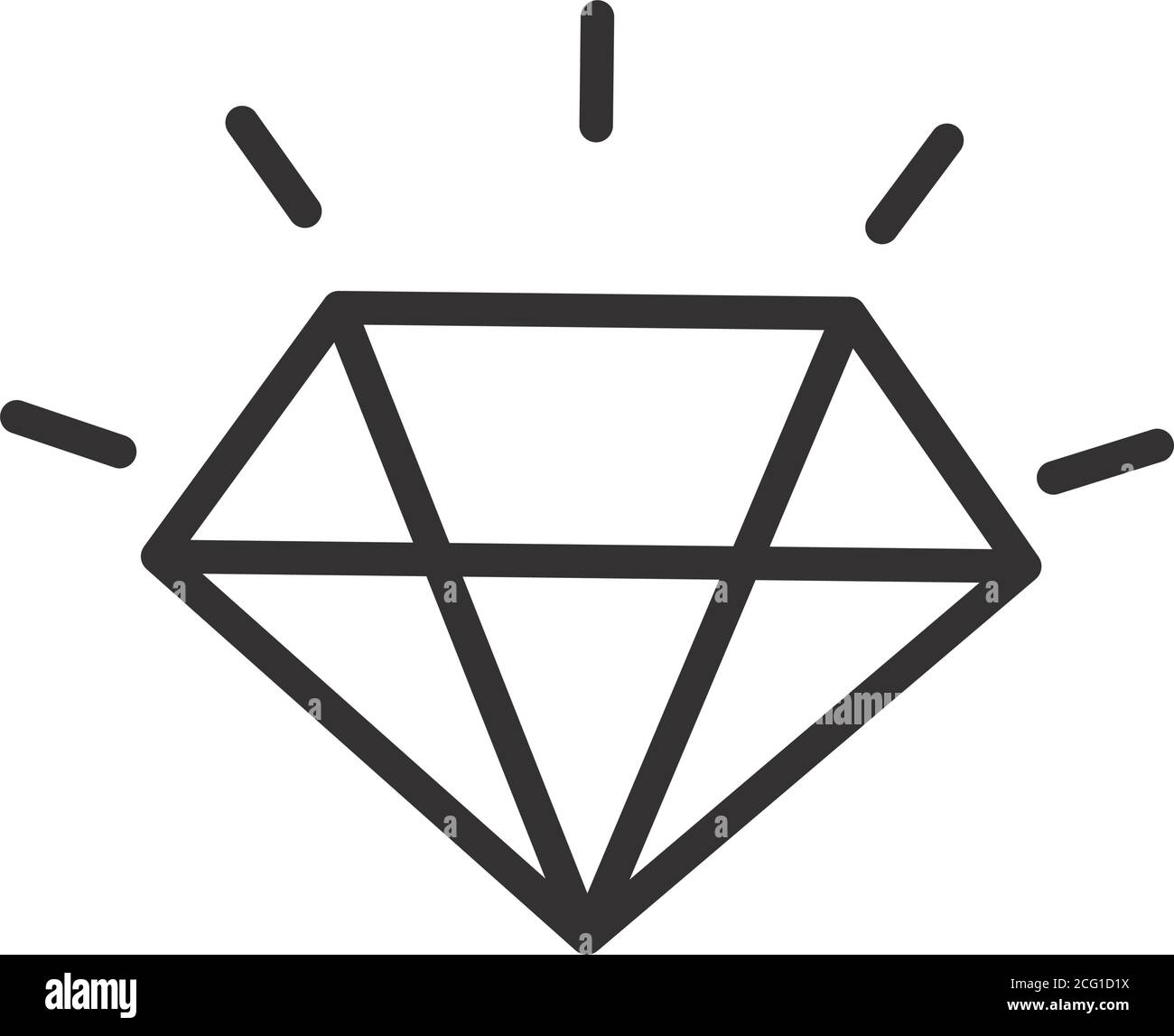 diamond luxury gem pictogram line style vector illustration Stock ...