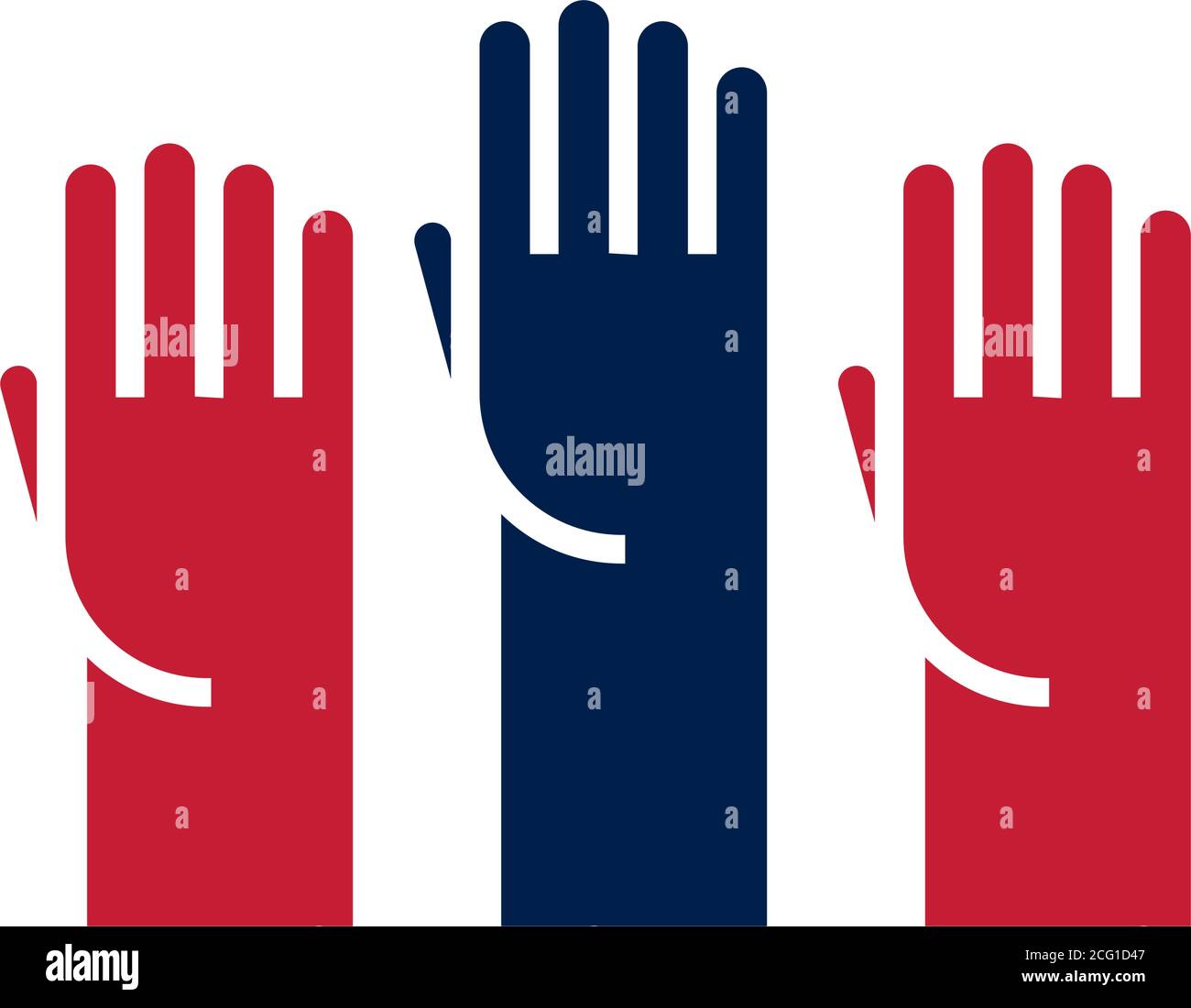 United States elections, raised hands campaign political election flat ...