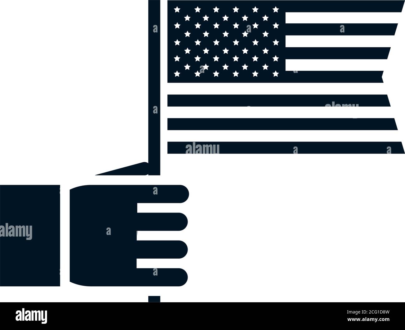 United States elections, hand with american flag, political election ...