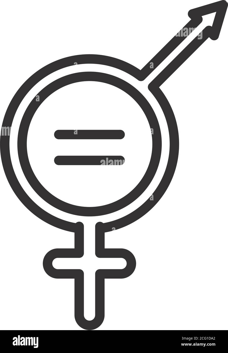 feminism movement icon, emblem genders equality female rights pictogram ...