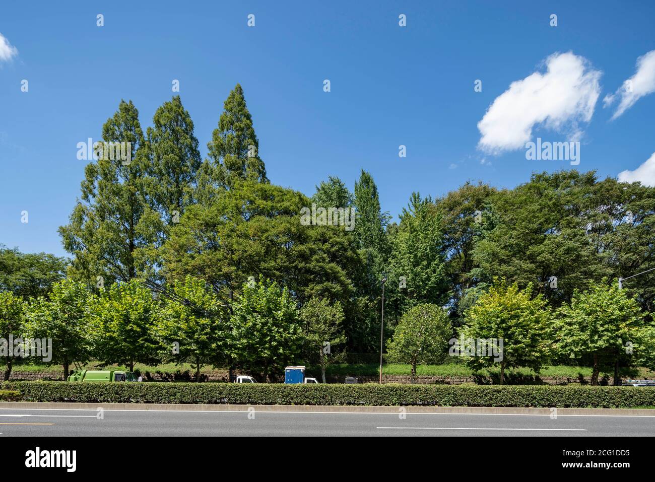 Exterior of Akasaka Estate, Minato-Ku, Tokyo, Japan. View from route ...