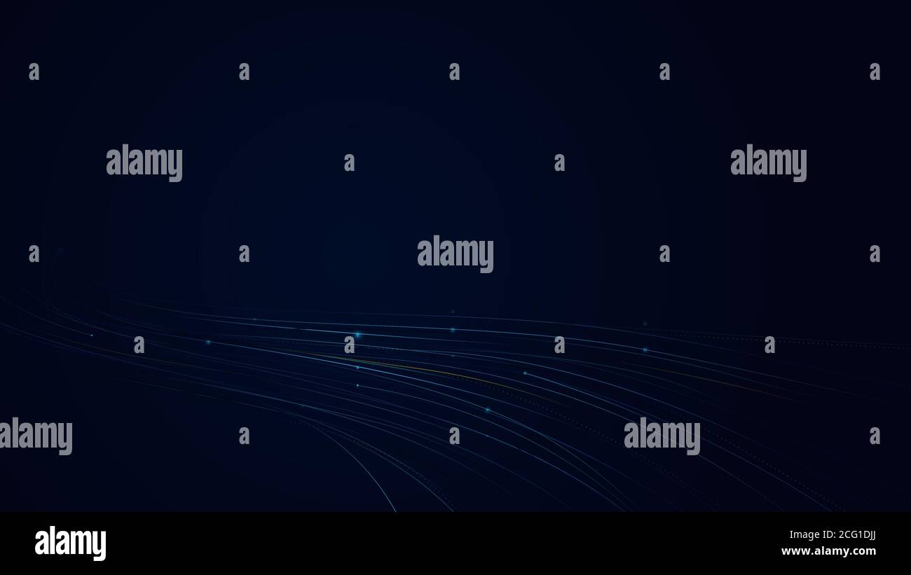 Abstract connections with dots and lines. Digital network wave ...