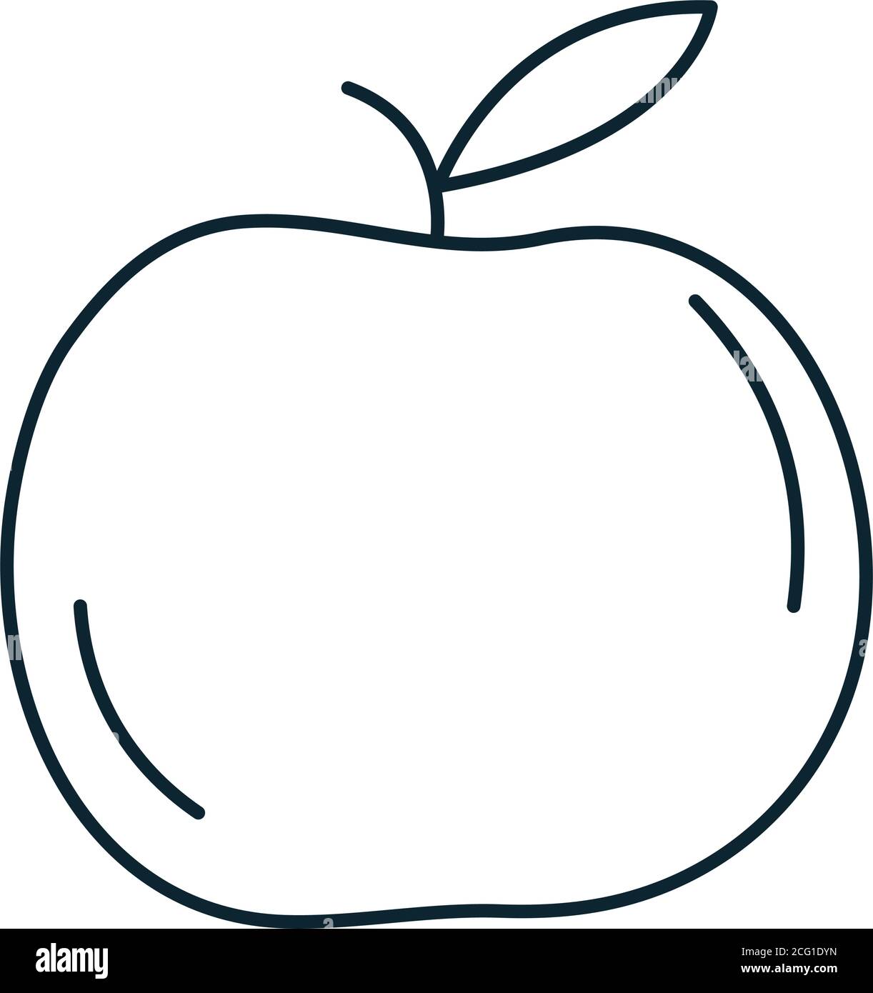 apple fruit fresh harvest food line icon style vector illustration ...