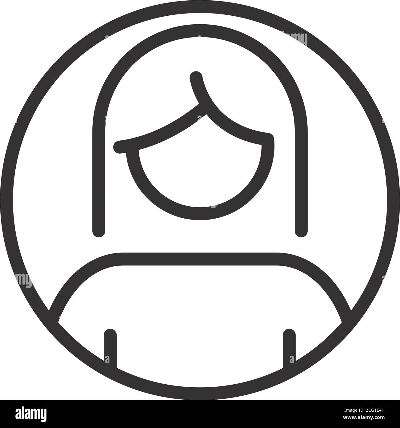 feminism movement icon, portrait woman female rights pictogram line ...