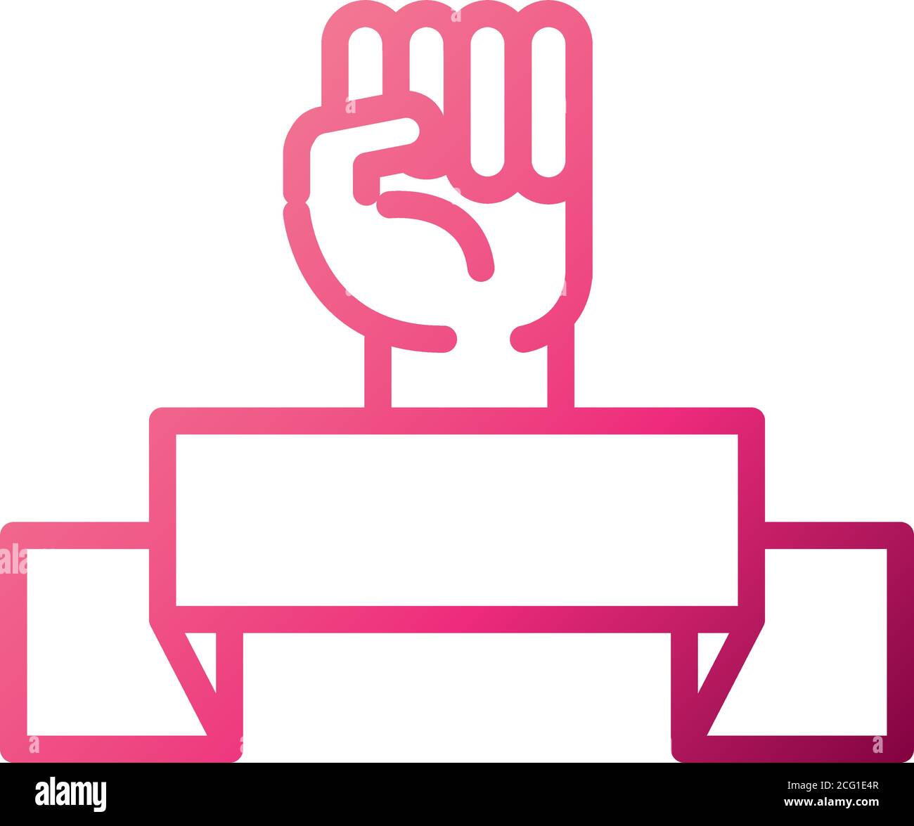 feminism movement icon, raised hand emblem power, female rights ...