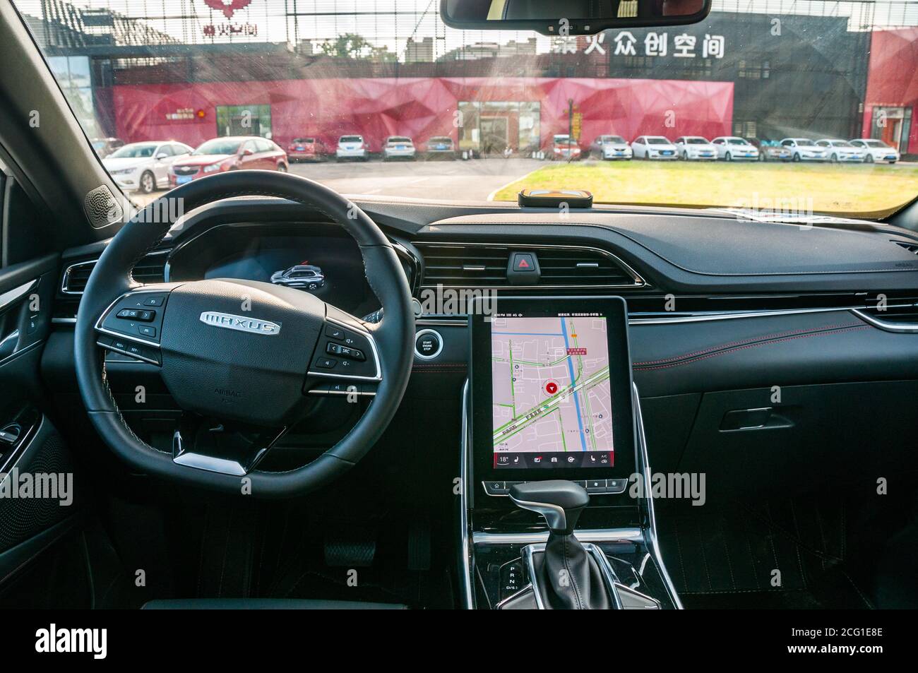 The interior of a 1.5T Maxus D60 SUV car in Shanghai, China Stock Photo ...