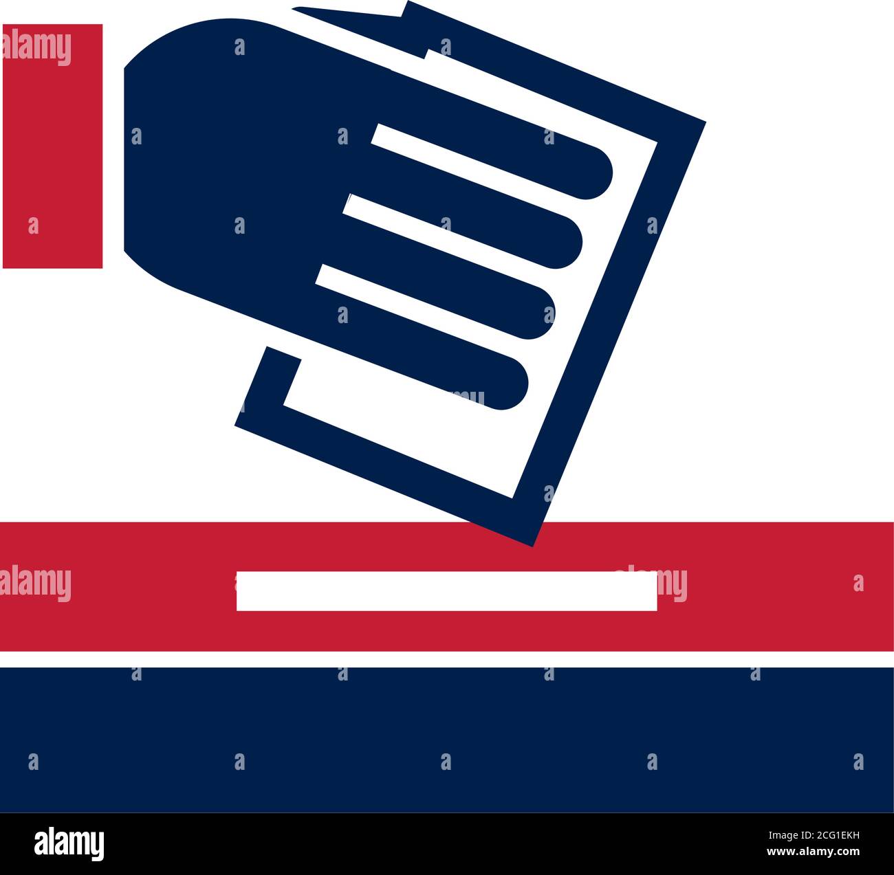 United States elections, hand putting voting paper in the ballot box ...