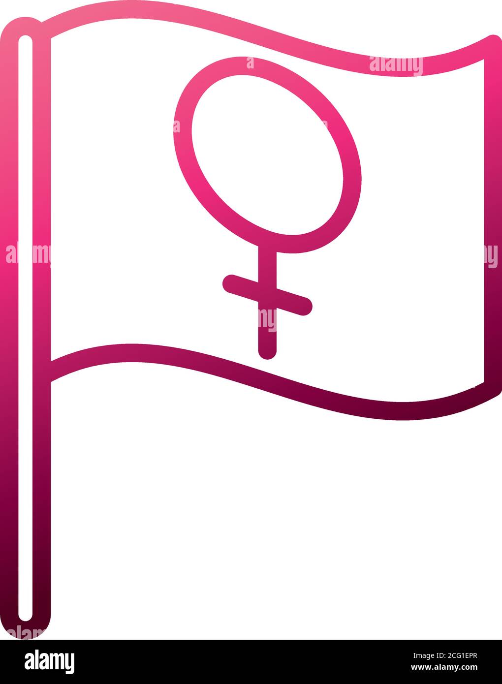 Feminism Movement Icon Flag With Gender Female Gradient Style Vector