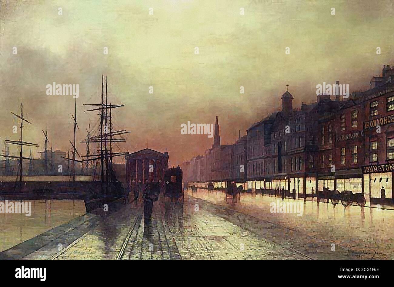 Grimshaw Louis - Greenock Docks - British School - 19th Century Stock ...