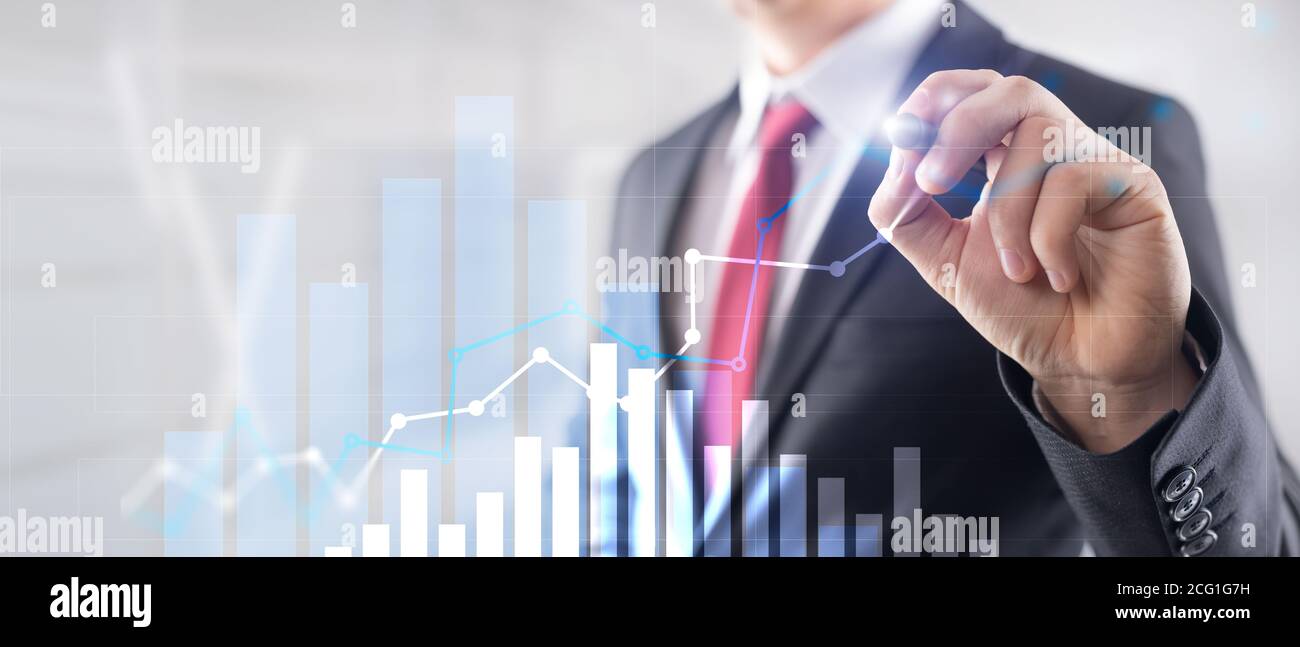 Financial growth graph. Sales increase, marketing strategy concept ...