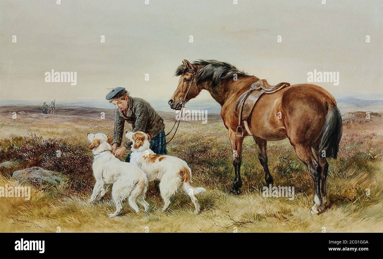 Hardy II James - out on the Moors - British School - 19th Century Stock ...