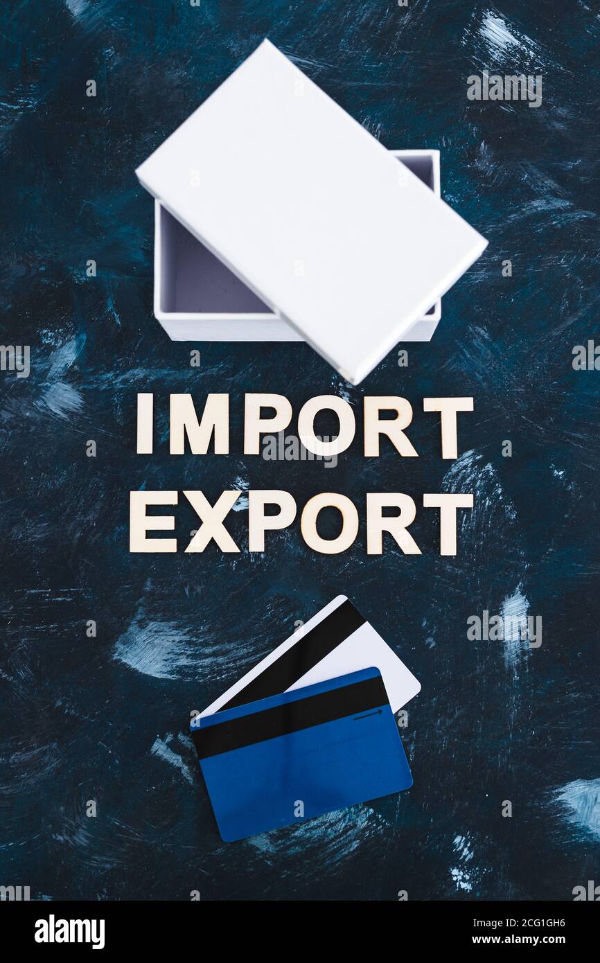 international trade and global business concept, Import Export text ...