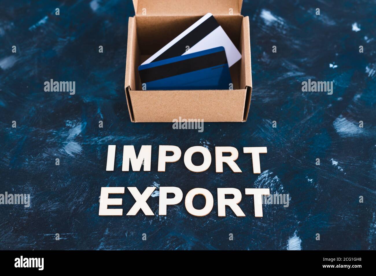 international trade and global business concept, Import Export text ...