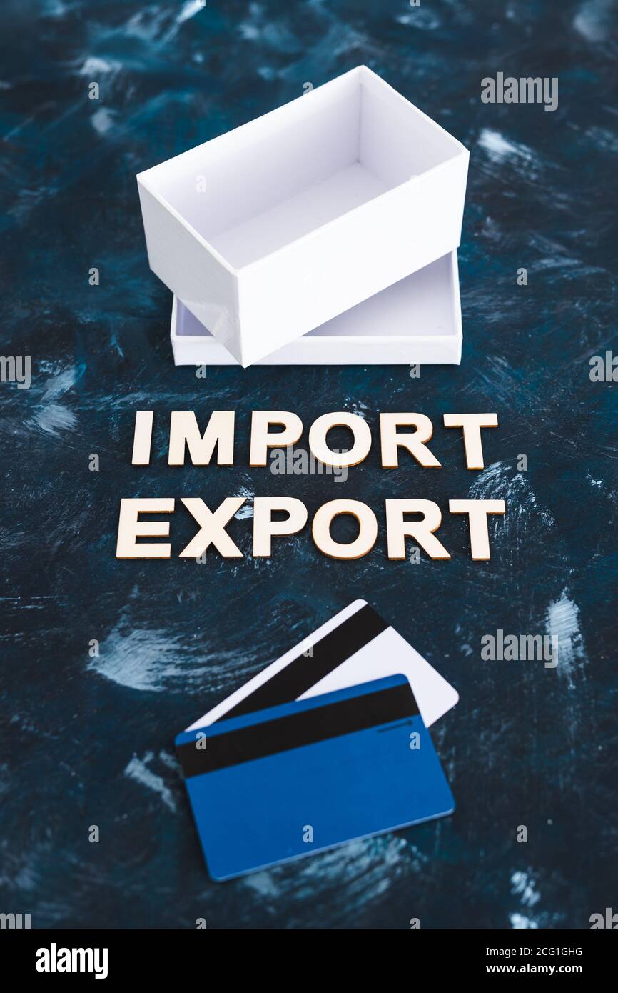 international trade and global business concept, Import Export text ...