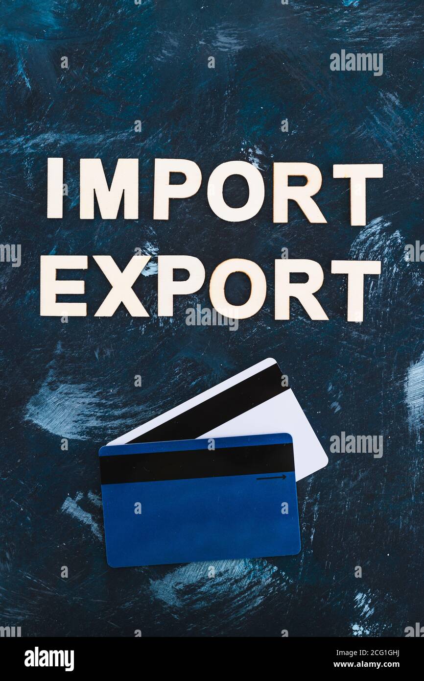 international trade and global business concept, Import Export text ...