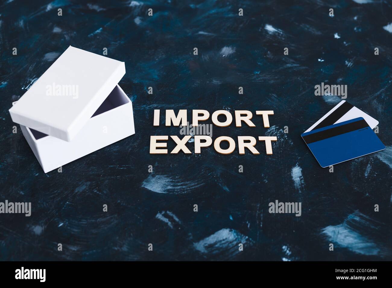 international trade and global business concept, Import Export text ...