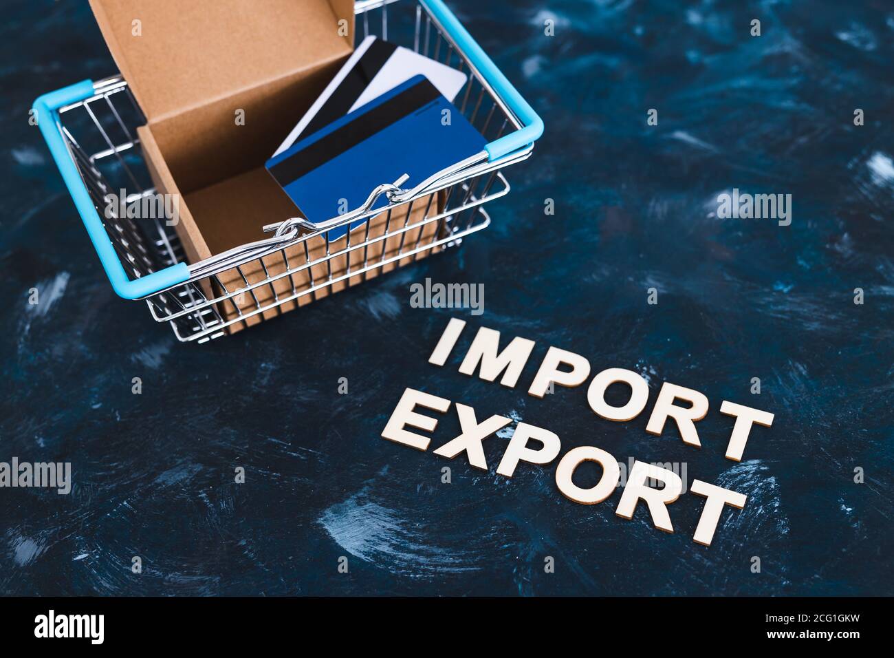 international trade and global business concept, Import Export text ...