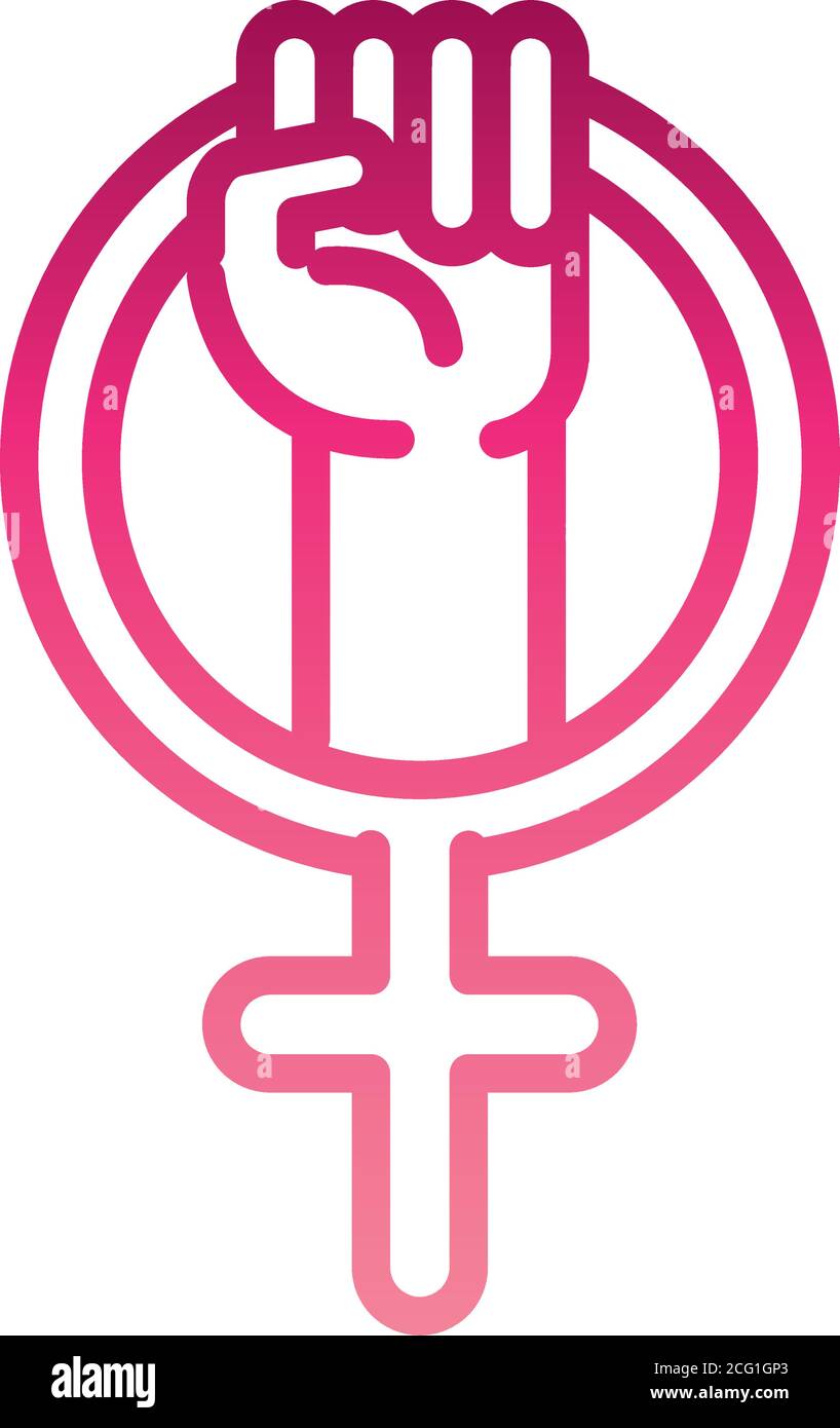 Feminism Movement Icon Symbol Of Female Gender Raised Hand Rights